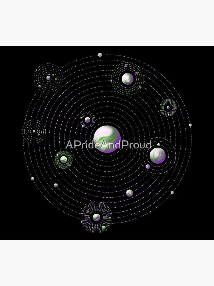 "LGBTQ Pride Solar System Planets Genderqueer Dark" Sticker by ...