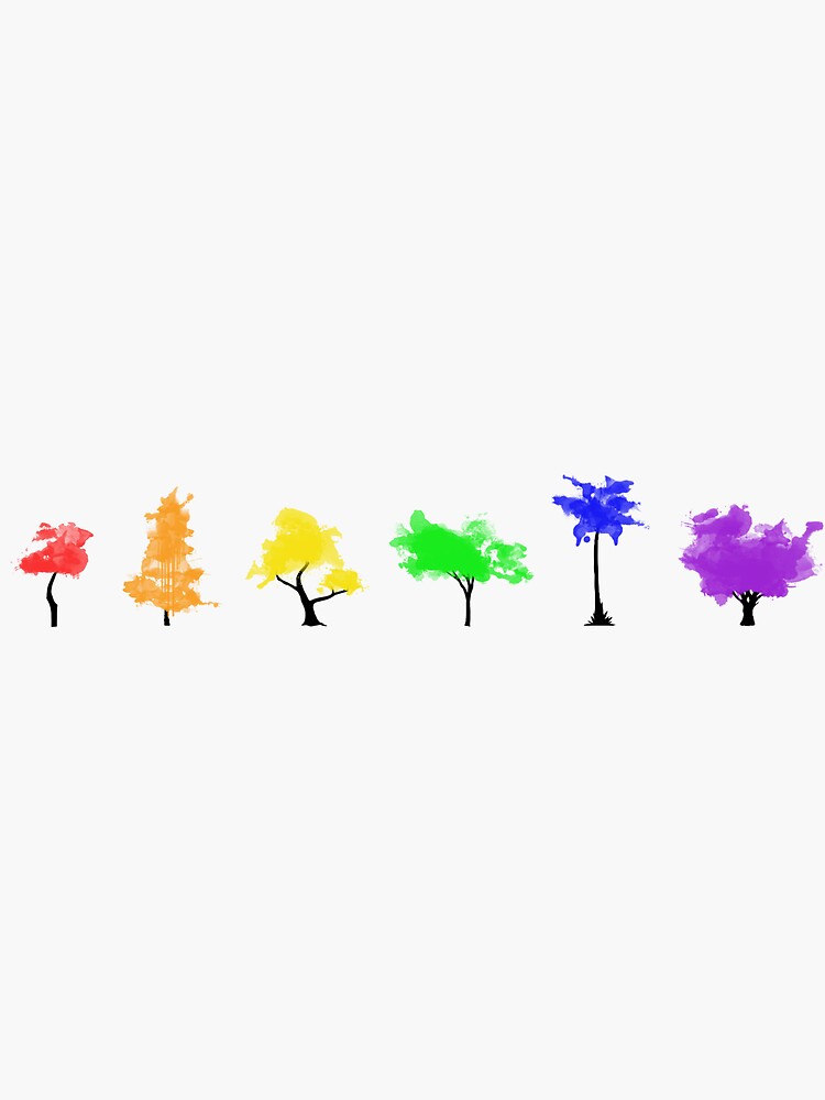 "Rainbow Trees" Sticker by amandartwork | Redbubble