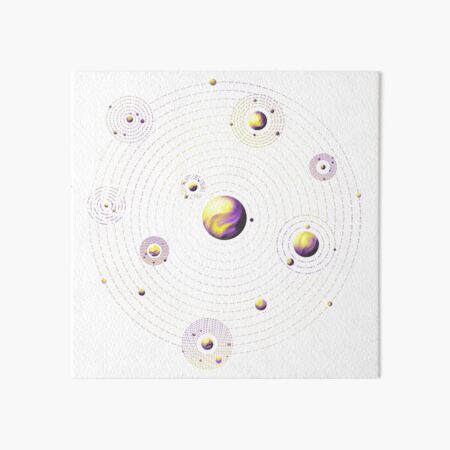 "LGBTQ Pride Solar System Planets Nonbinary Light" Art Board Print by ...