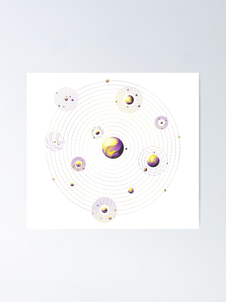 "LGBTQ Pride Solar System Planets Nonbinary Light" Poster for Sale by ...