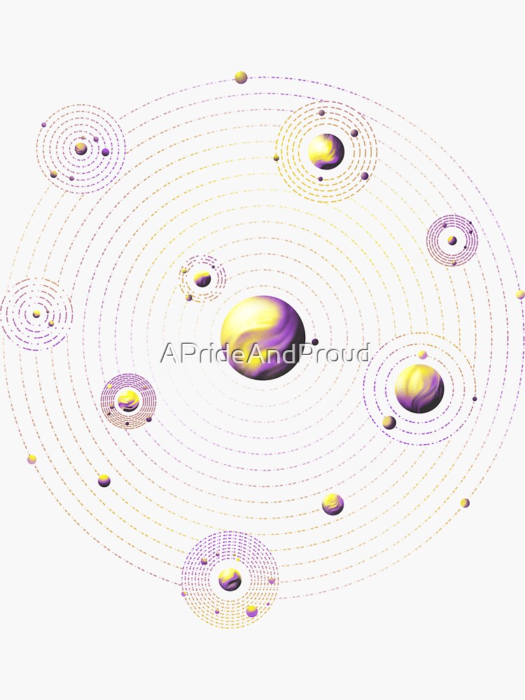 "LGBTQ Pride Solar System Planets Nonbinary Light" Sticker by ...