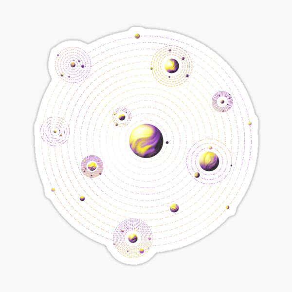 "LGBTQ Pride Solar System Planets Nonbinary Light" Sticker by ...