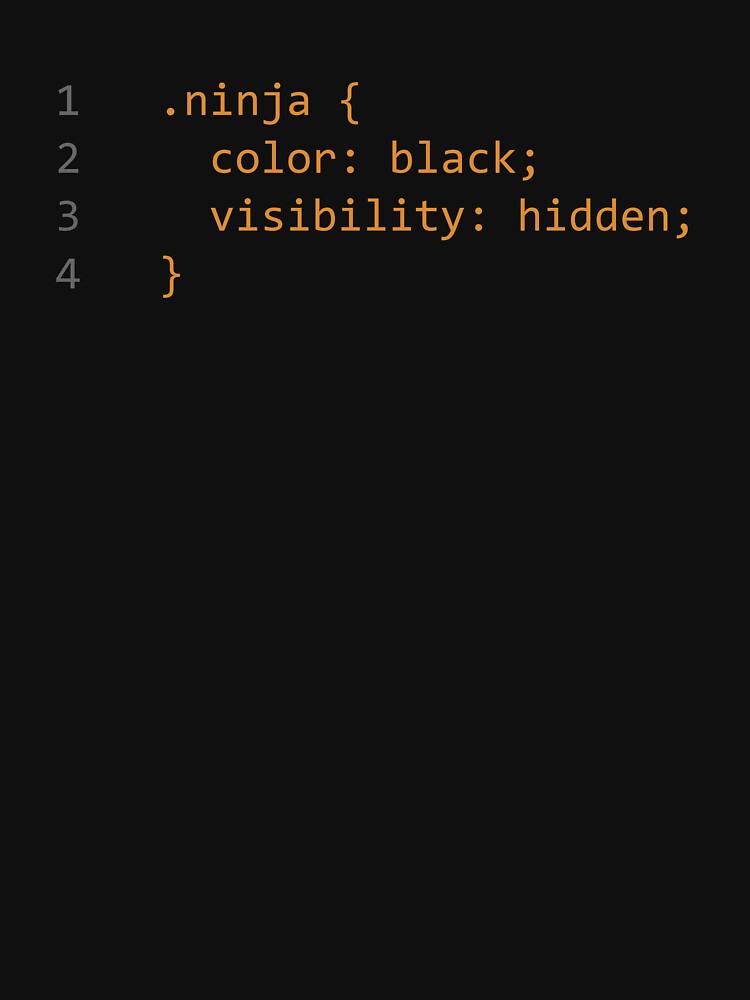"CSS Coding Ninja " T-shirt for Sale by TheShirtYurt | Redbubble | css ...