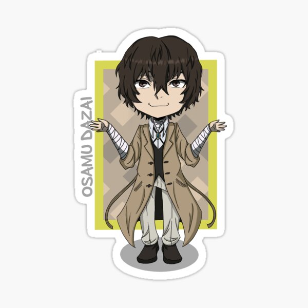 "Bungou Stray Dogs Osamu Dazai Chibified" Sticker by Sharrottaro ...