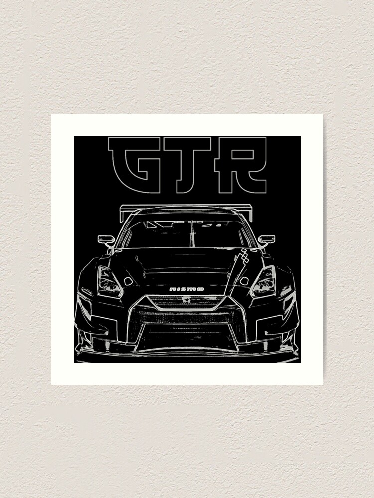 "GTR R35 JDM Line Art Tuner Drift Racing " Art Print for Sale by ...