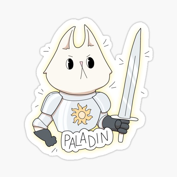 "DnD Kitty Classes: Cat Paladin" Sticker by lollipoprincess | Redbubble