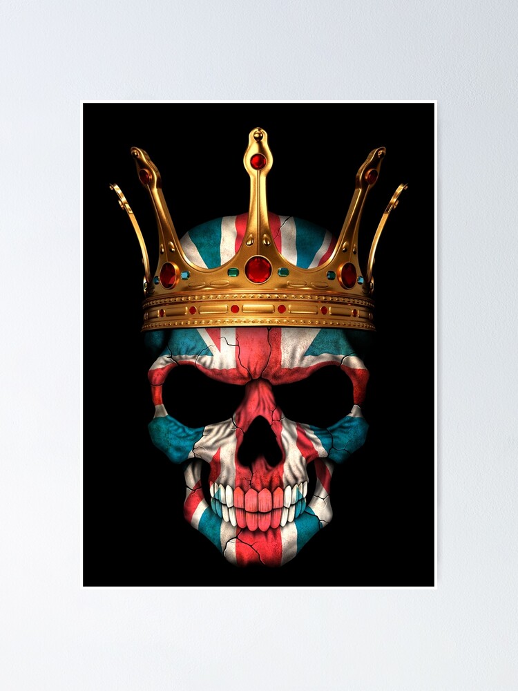 "British Flag Skull with Crown" Poster for Sale by JeffBartels | Redbubble