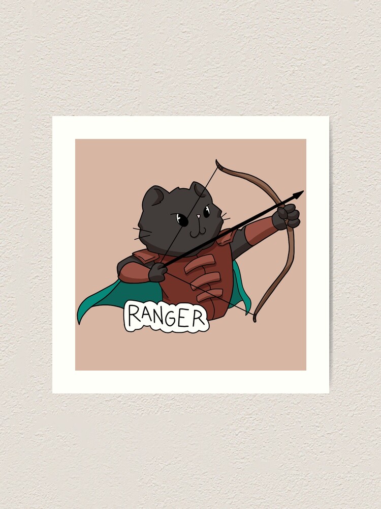 "DnD Kitty Classes: Cat Ranger" Art Print by lollipoprincess | Redbubble