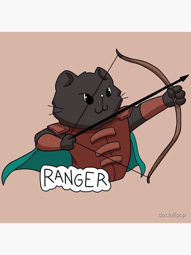 "DnD Kitty Classes: Cat Ranger" Art Print by lollipoprincess | Redbubble
