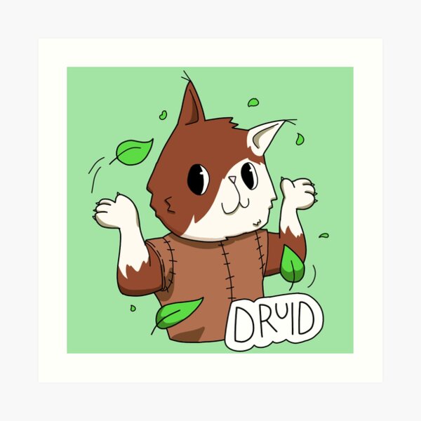 "DnD Kitty Classes: Cat Druid" Art Print for Sale by lollipoprincess ...
