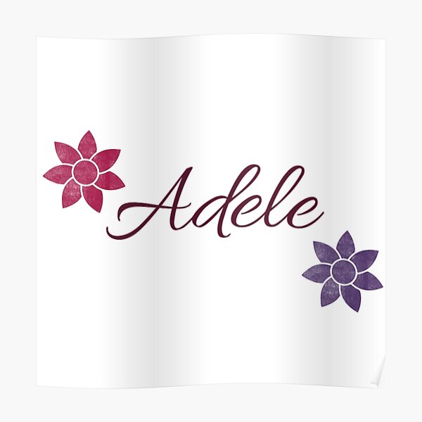 "Adele Floral Name Calligraphy Design" Poster for Sale by SbMb2000 ...