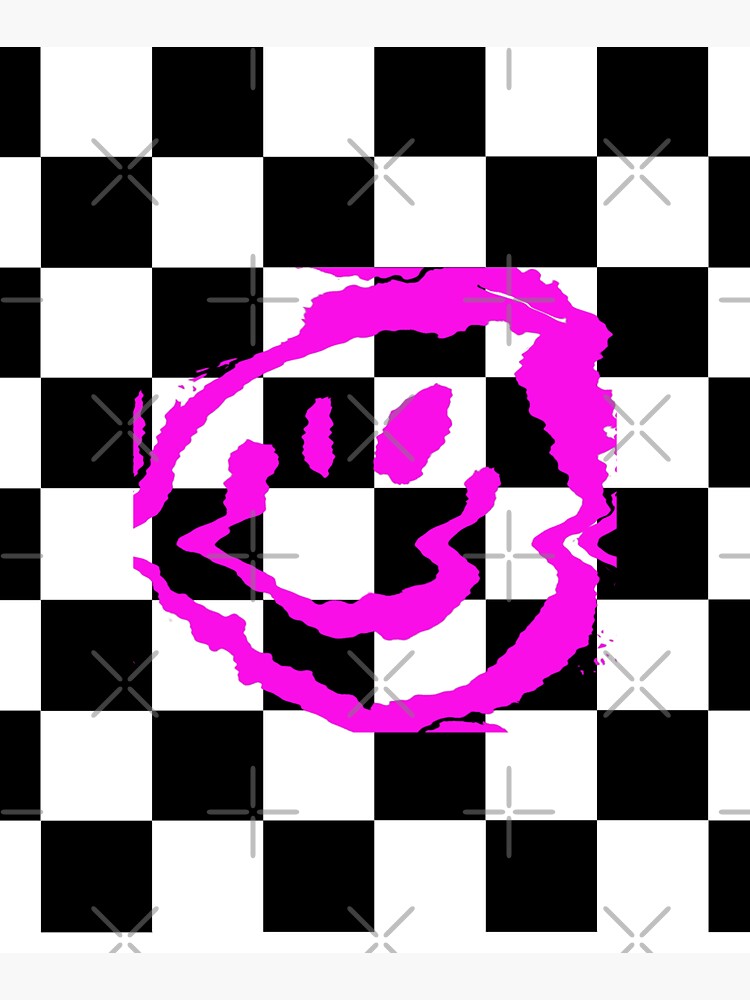 "Drippy Hot Pink Smiley Face " Sticker by myspace98 | Redbubble
