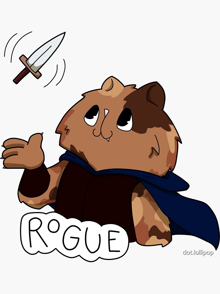 "DnD Kitty Classes: Cat Rogue" Sticker by lollipoprincess | Redbubble