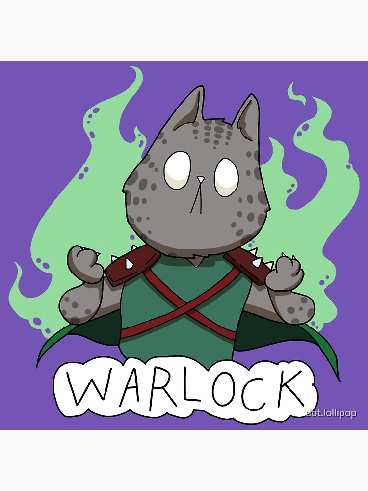 "DnD Kitty Classes: Cat Warlock" Poster for Sale by lollipoprincess ...