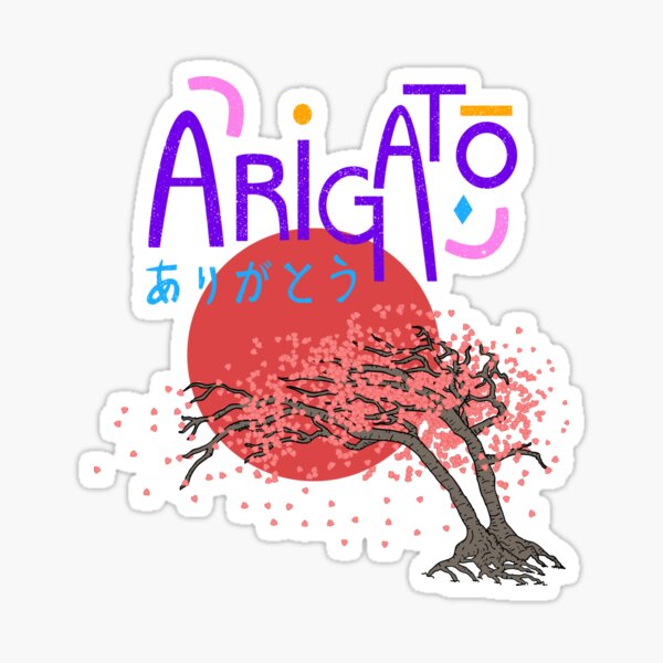 "Arigato" Sticker by CreativeDStore | Redbubble