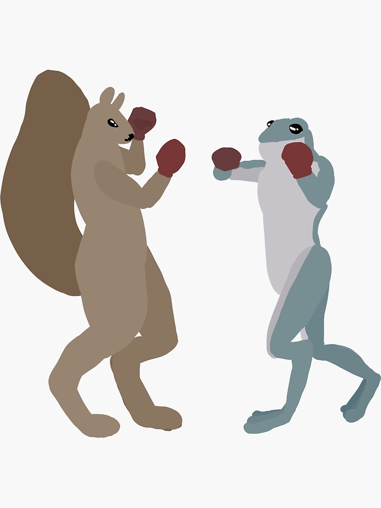 "Frog and squirrel boxing " Sticker for Sale by Marsissinking | Redbubble