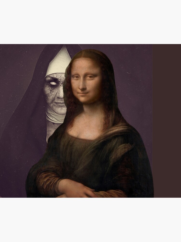 "Funny Mona Lisa Art with Funny Background Horror Scary Nun Stickers ...