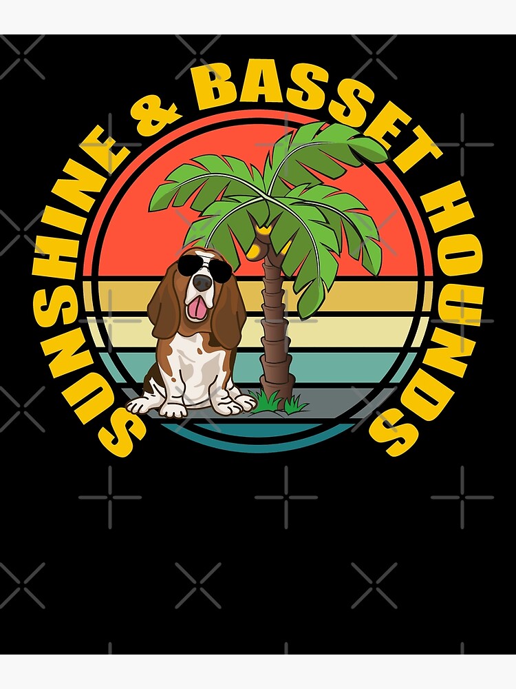 Poster « Basset Hound - Soleil et Basset Hounds, Basset Hound en ...