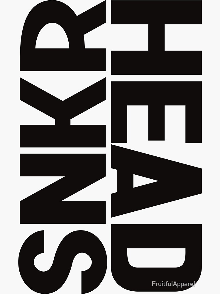 "SNKR HEAD" Sticker by FruitfulApparel | Redbubble