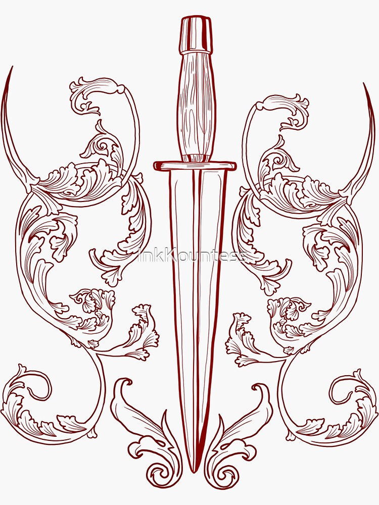 "Greek dagger" Sticker by InkKountess | Redbubble