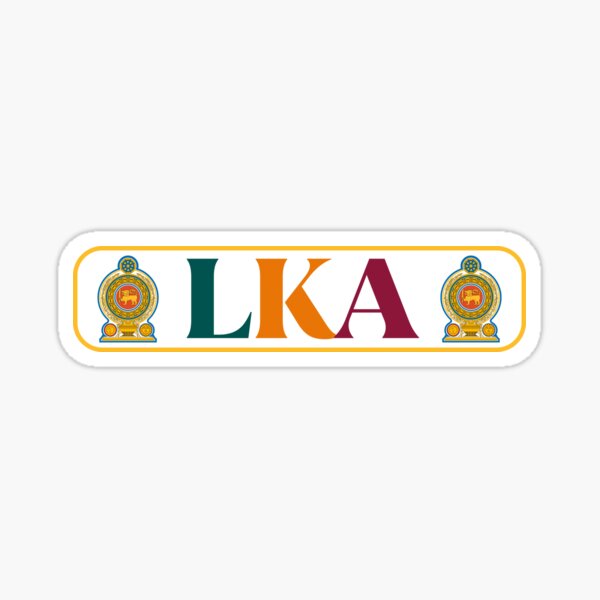"LKA 3 Letter Code Sri Lanka" Sticker by FedSherDesign | Redbubble