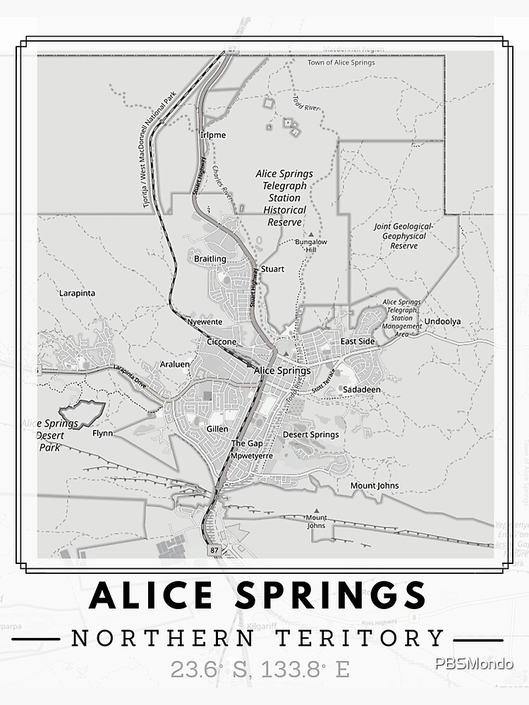 "Alice Springs Map" Art Board Print for Sale by PBSMondo | Redbubble