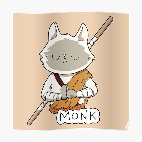 "DnD Kitty Classes: Cat Monk" Poster for Sale by lollipoprincess ...