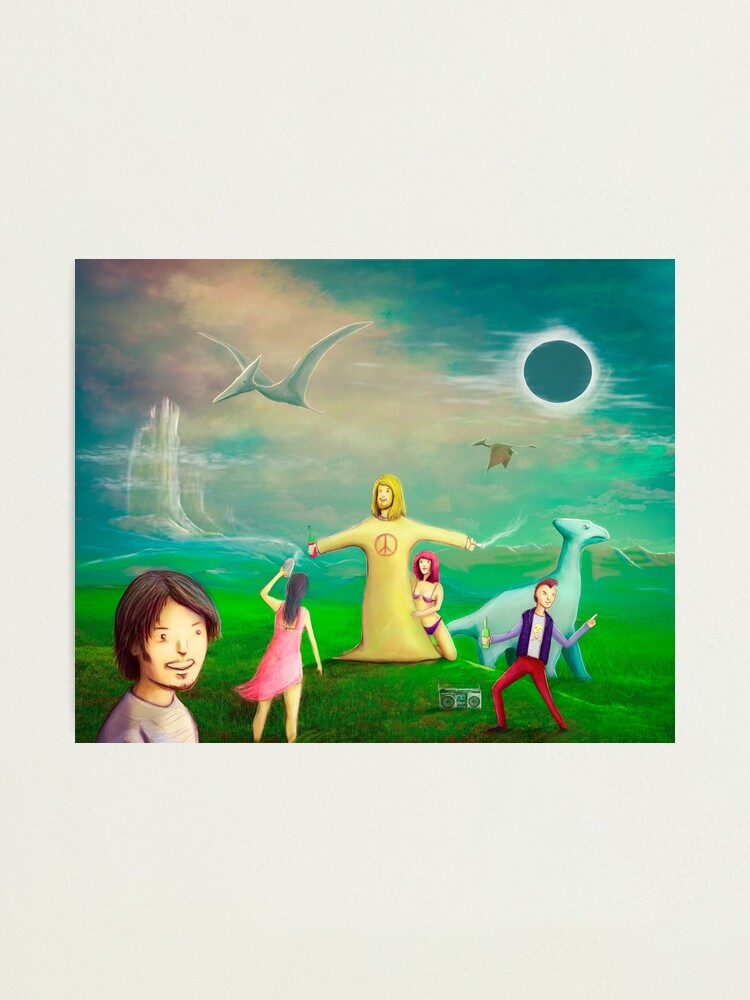 "Jesus Rave Dinosaur Party" Photographic Print by ruidaniel | Redbubble