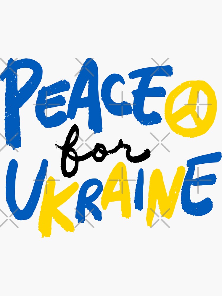 "Vintage Peace for Ukraine Cursive Typography " Sticker by X-Trends ...