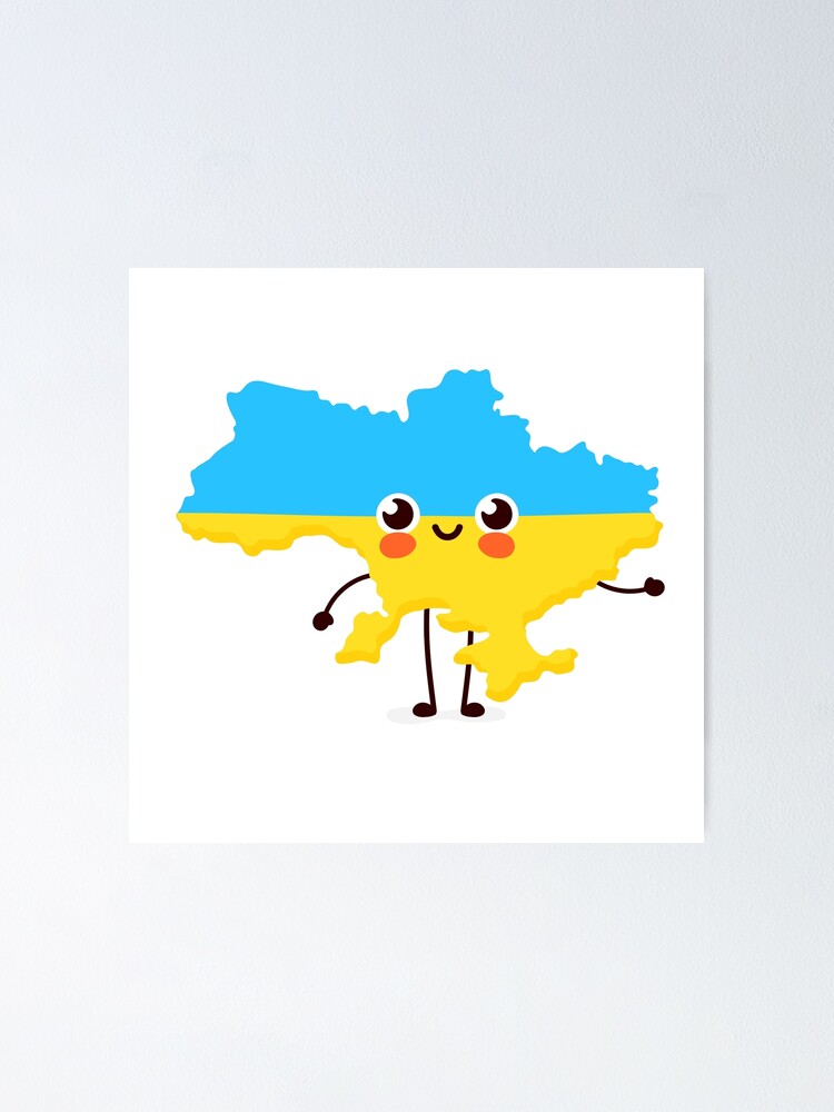 " Cute Ukraine Map Illustration " Poster by X-Trends | Redbubble