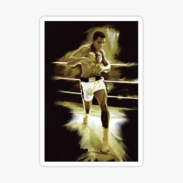 "Muhammad Ali Shadow Boxing Sticker, Muhammad Ali" Sticker by ortonlst ...