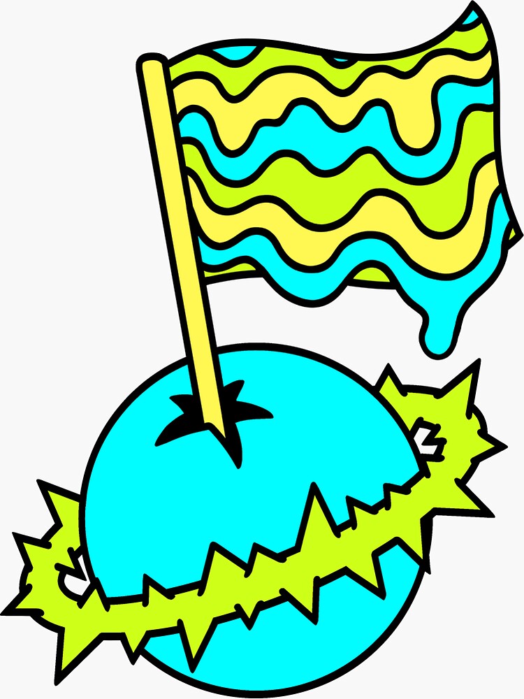 "Slime Flag Spike Planet" Sticker for Sale by RaspberryMill | Redbubble