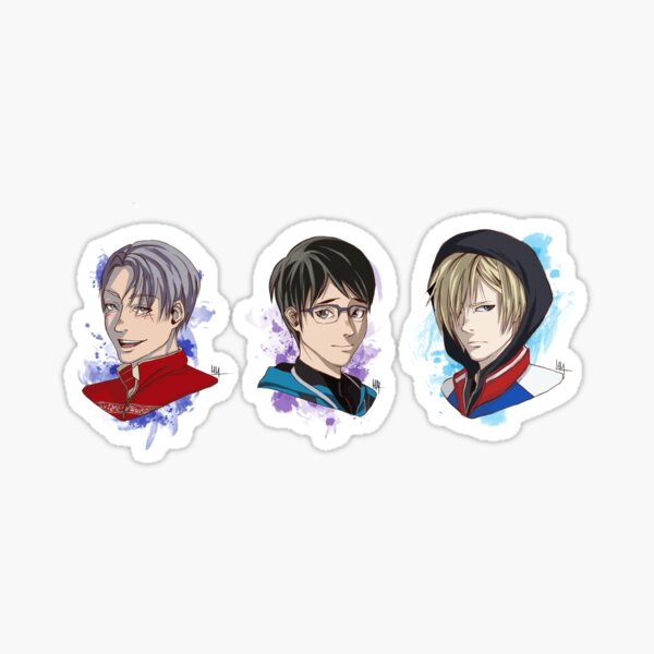"Victor, Yuri & Yurio (Yuri On Ice)" Sticker for Sale by Nijagen ...