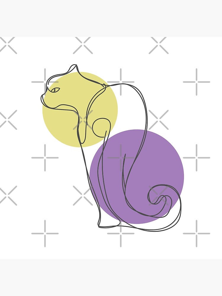 "Anger | One Line Art Colorful Cat" Poster for Sale by Mutism-Merch ...
