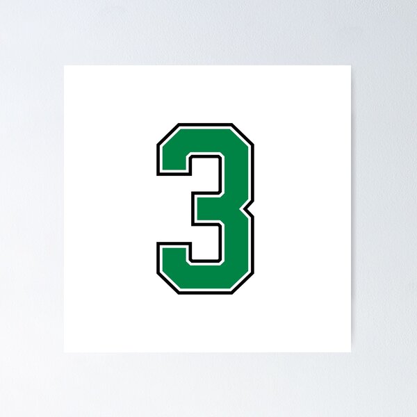 "3 number, green lucky sports three" Poster for Sale by ArtIsParty ...