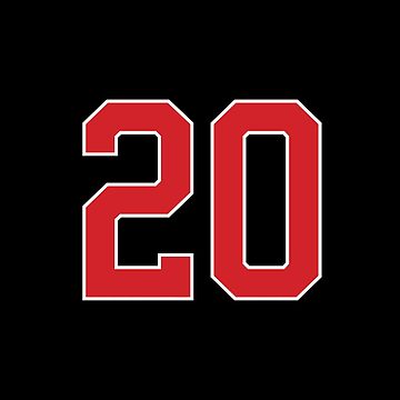 "Sports Number 20, red black color lucky sport twenty" Sticker for Sale ...