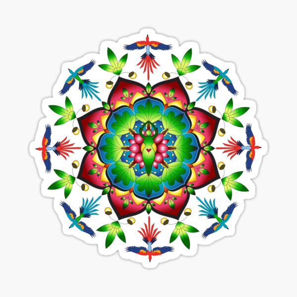 "Gaia Rainforest Mandala" Sticker by tracydixon | Redbubble
