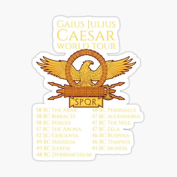 "Gaius Julius Caesar World Tour " Sticker by AhriKimich | Redbubble