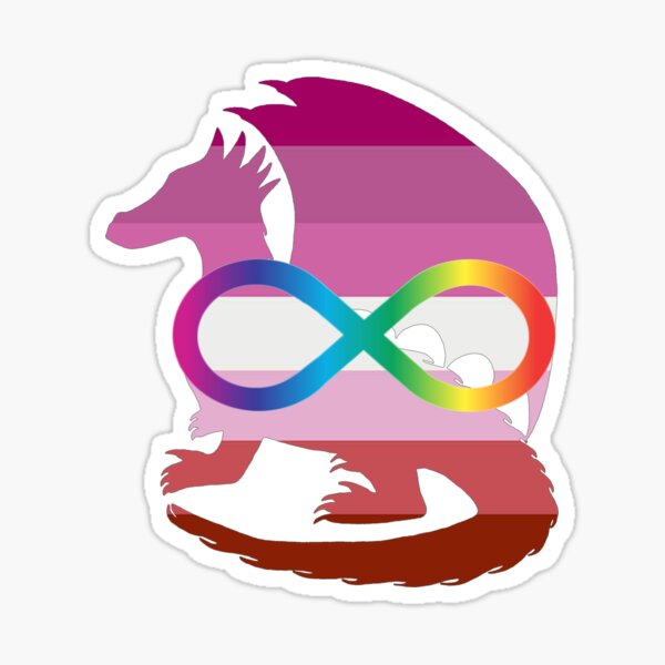 "Neurodivergent Lesbian Pride Dragon" Sticker for Sale by ...