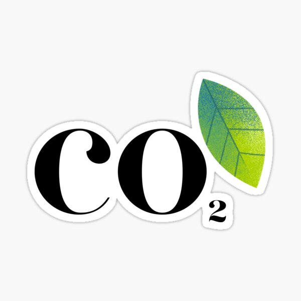 "Carbon Dioxide Simple Design with Leaf" Sticker by lordyswiss | Redbubble