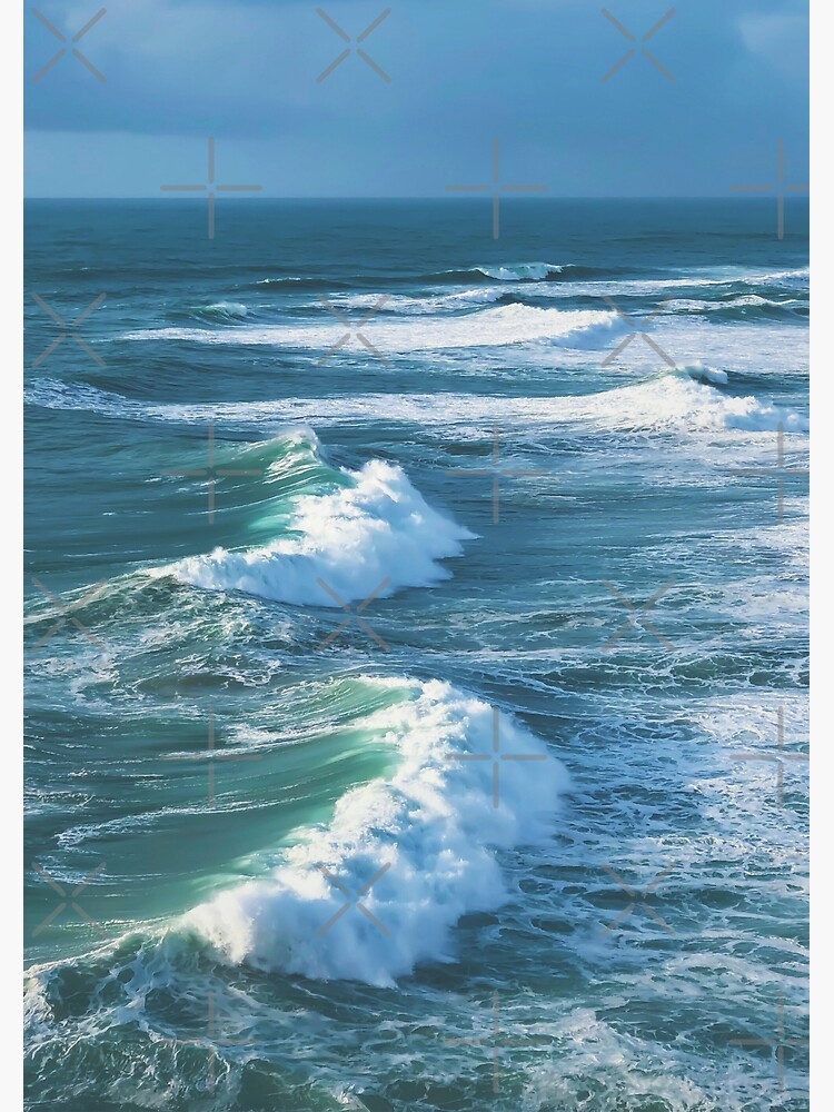 Póster «Enormes olas azules del océano en Praia de Nazare Portugal Cool ...