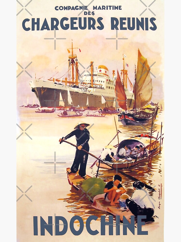 Vintage, retro travel poster Southeast Asia, Saigon, Indochina. Premium ...