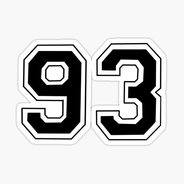 "sport number 93" Sticker by Maelyn-Couch | Redbubble