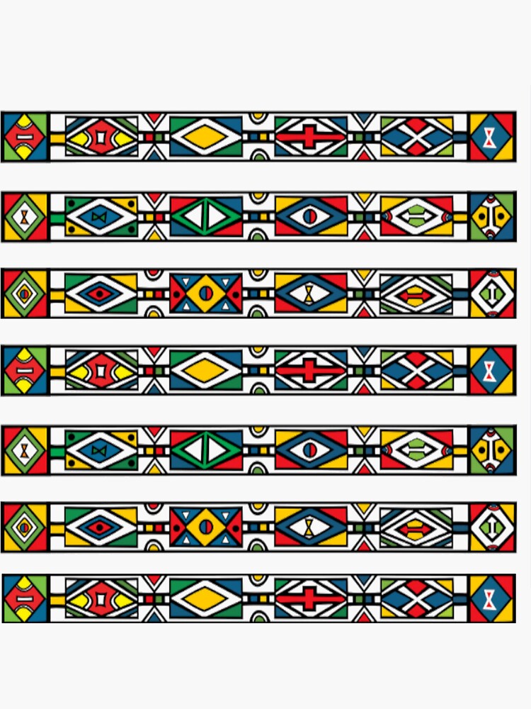 "Colorful Ndebele Print" Sticker by Qsoul | Redbubble