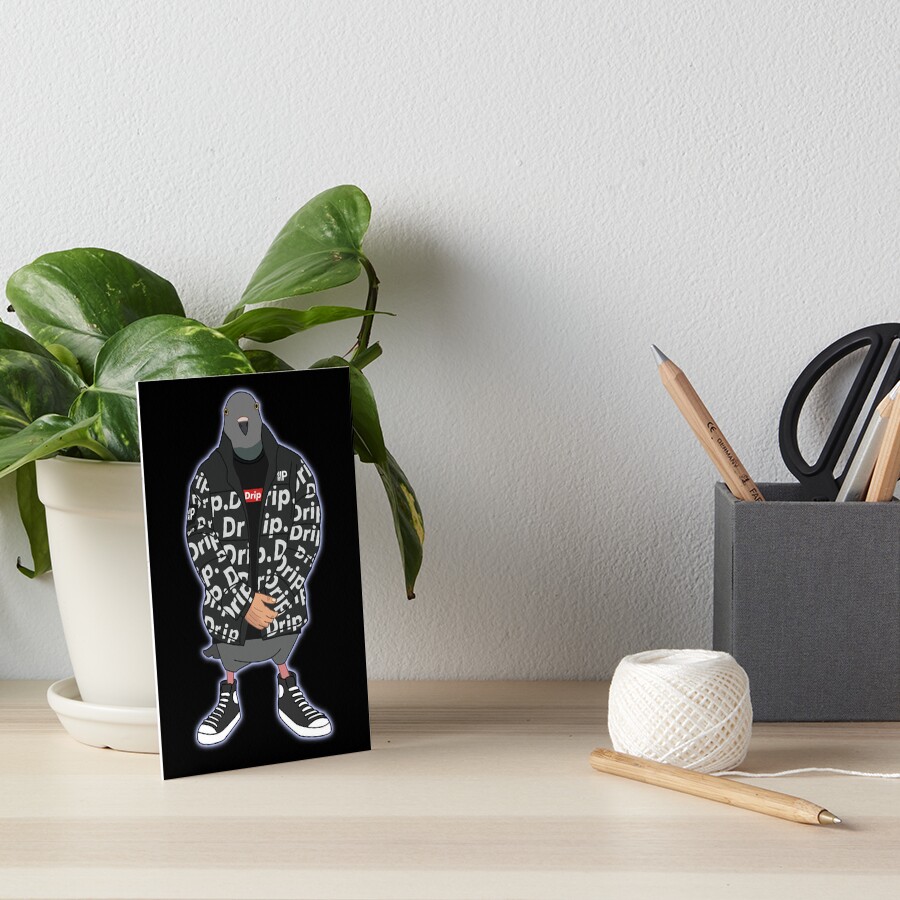 "Pigeon Drip Jacket Meme" Art Board Print by Rzera- | Redbubble