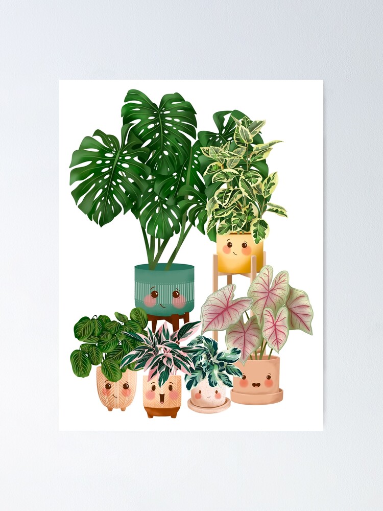 "Smiley Plant Buddies 5" Poster for Sale by gusstvaraonica | Redbubble