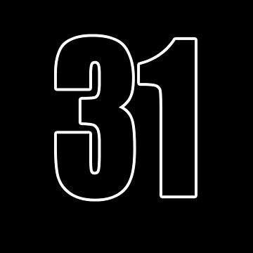 "31 number number football" Sticker by GeogDesigns | Redbubble