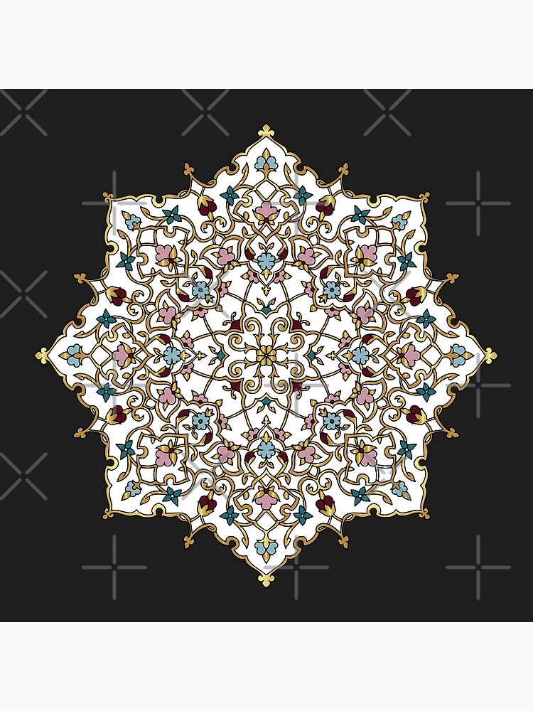 "White Floral Islamic Patterns - Tazhib Art - Islamic illumination" Art ...