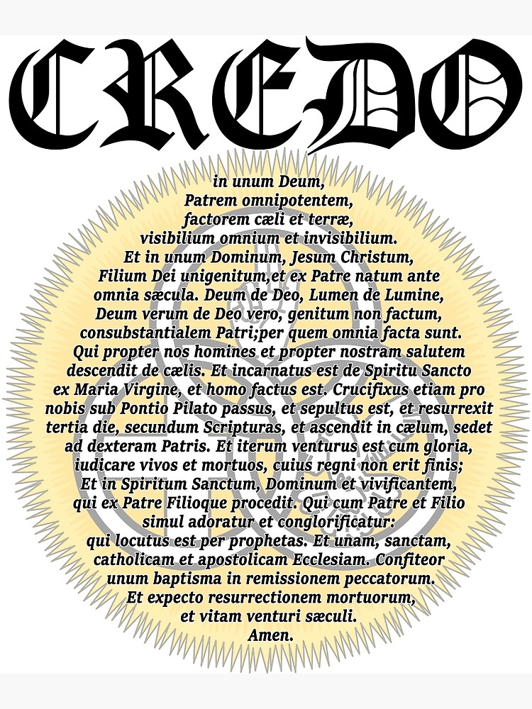 "Catholic shirt with Latin text from the Credo - Creed. Latin Mass ...