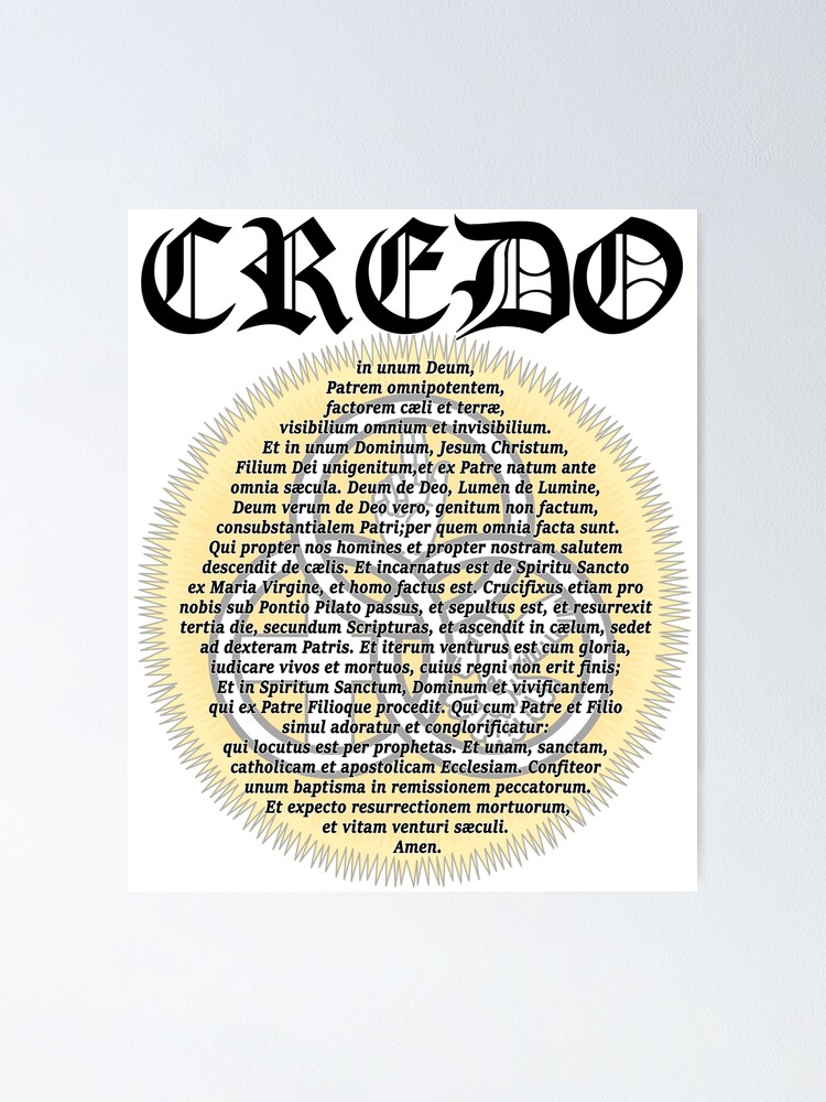 "Catholic shirt with Latin text from the Credo - Creed. Latin Mass ...